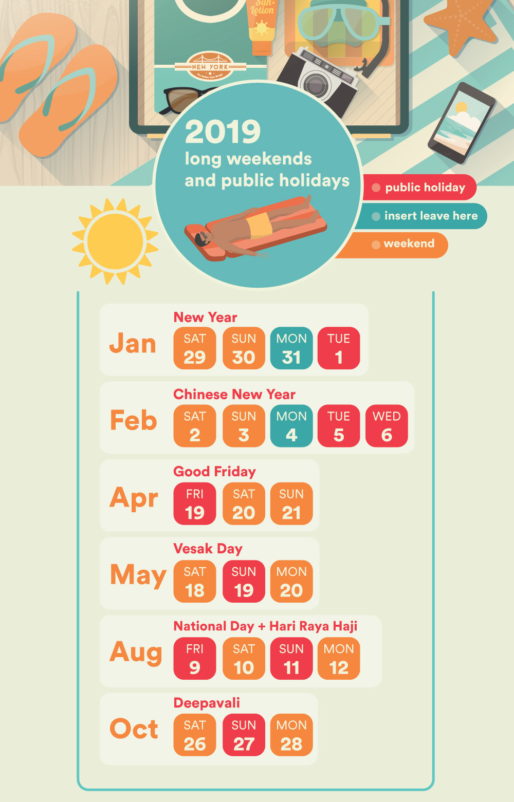 Long weekends and holiday ideas for 2019 | FWD Singapore